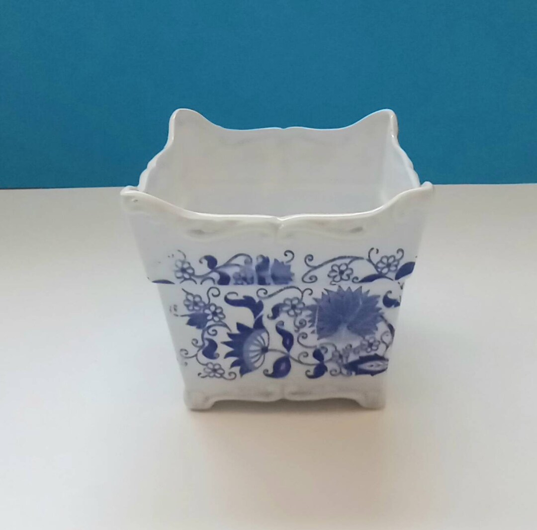 Vintage Ceramic Blue Onion Planter Blue Danube Mid Century - Etsy