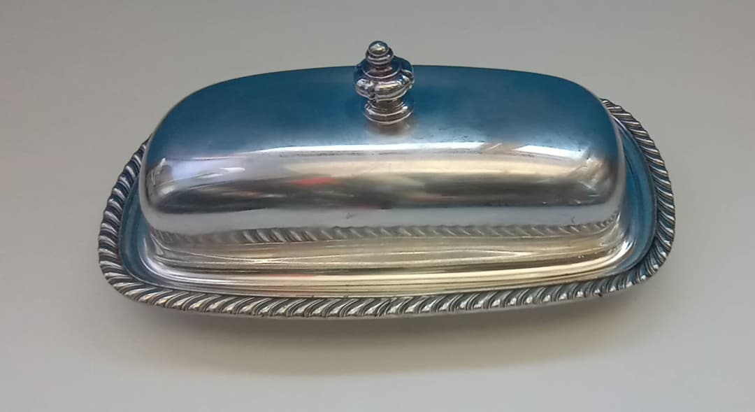 Mid Century Oneida Fiesta Silverplate Butter Dish, Vintage Butter Dish ...