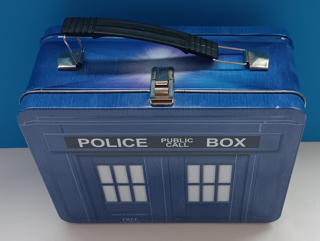 Vintage Tardis Collectors Dr. Who Police Public Call Tin Lunchbox ...