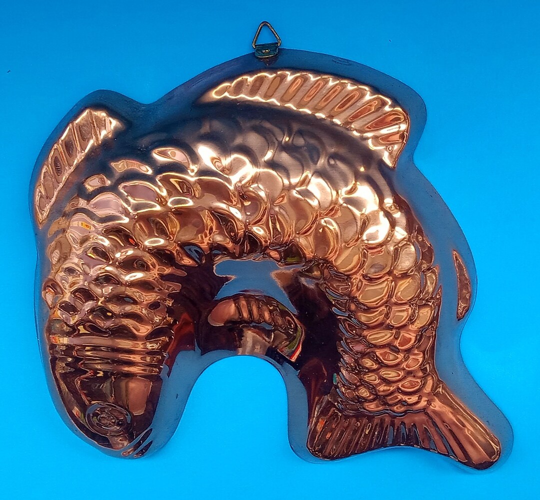 Vintage Copper Jello Mold With Fish Design by B&M Douro Korea - Etsy