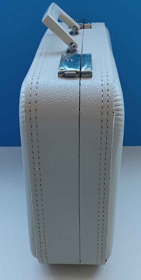 Mid Century Small White Hard Shell Suitcase, Vintage … - Gem
