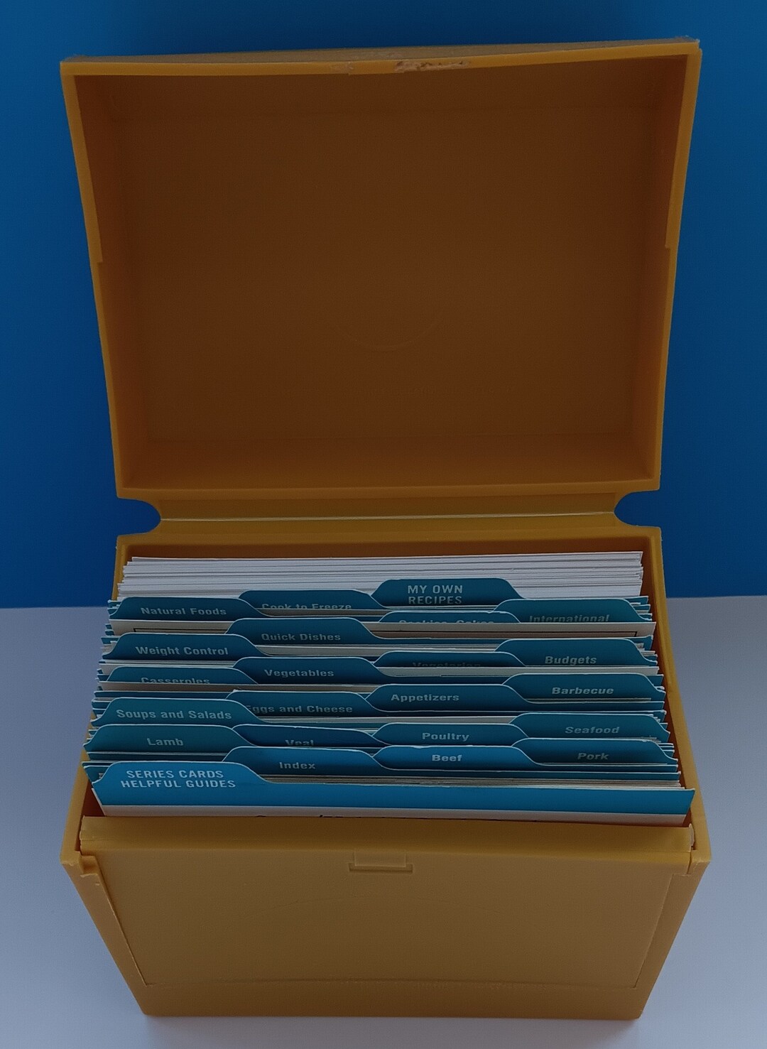 Vintage Plastic Recipe Box With Recipes, 1970s Recipe Box. - Etsy