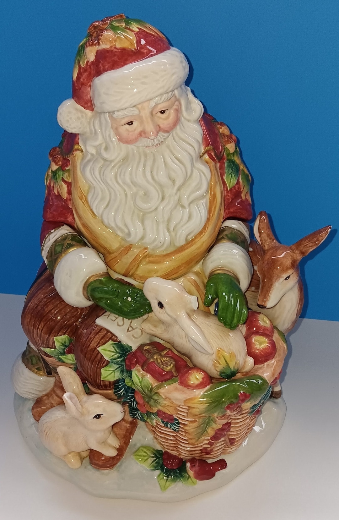 Vintage Ceramic Fitz and Floyd Holiday Solstice Christmas Cookie Jar ...