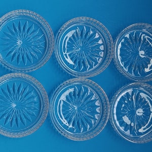 Set of Six Mid Century Round Glass Starburst Coasters, Retro Drink ...