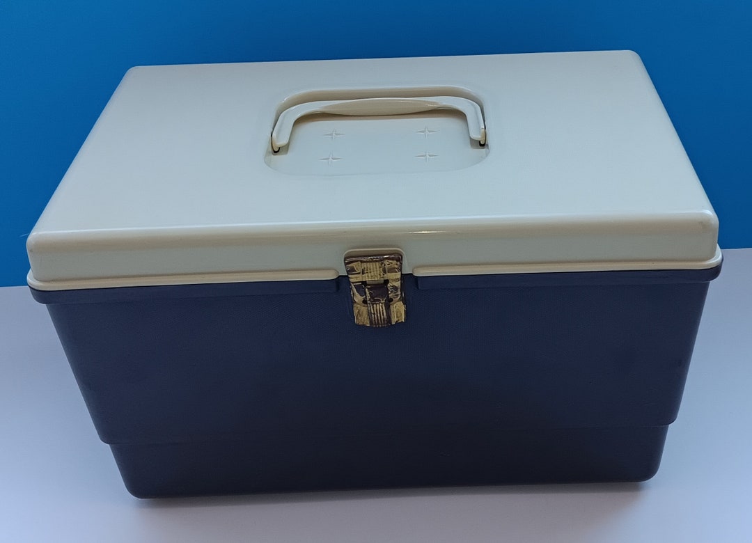 Vintage Wil Hold Two Tone Plastic Sewing Box With Divided - Etsy