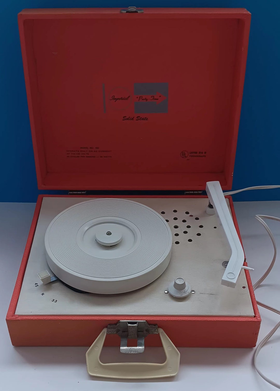 Vintage Imperial Party Time Solid State Portable Record Player, Mid ...