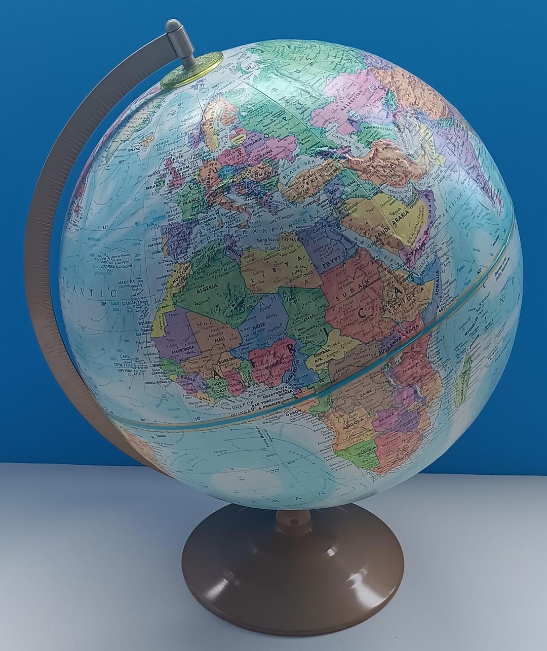 Vintage Globemaster Twelve Inch Diameter World Globe With Raised Map ...