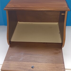 Vintage Solid Wood Bread Box With Carved Fruit Bowl Design, Retro ...