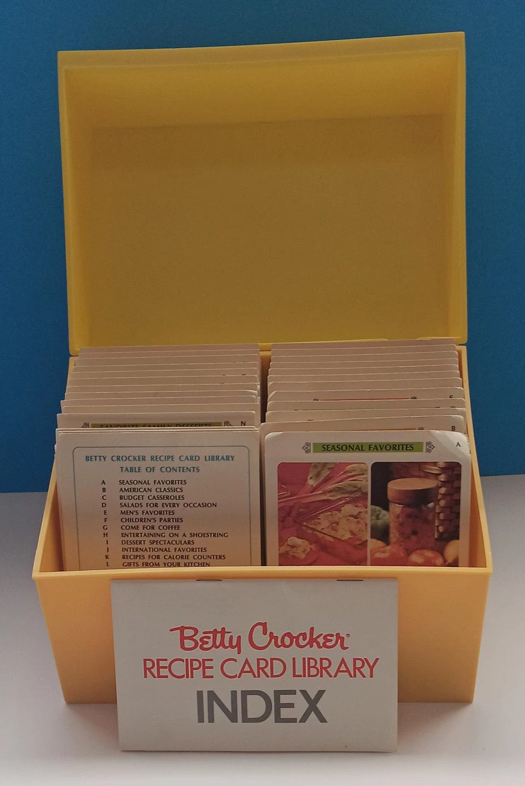 Vintage 1970s Betty Crocker Two Tone Recipe Card Library in Plastic ...