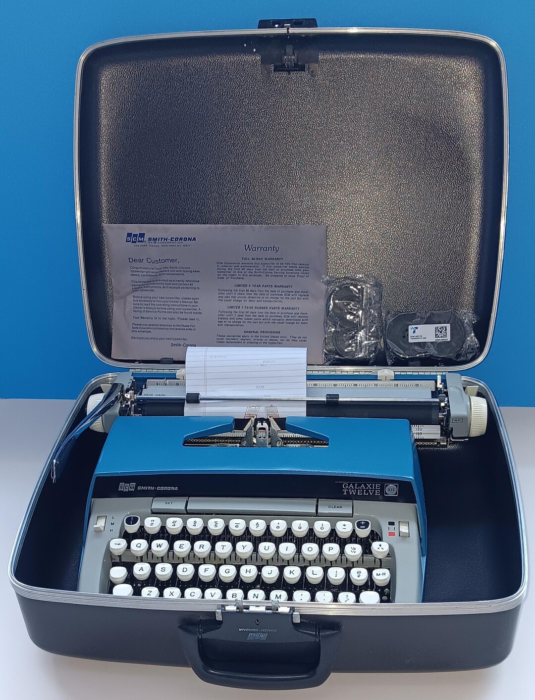 Vintage Smith Corona Galaxie Twelve Portable Manual Typewriter With ...