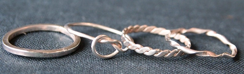Knot Stacking Ring Set // Twisted Wire Stacking Ring Set // Set of Four Stacking Rings - Etsy