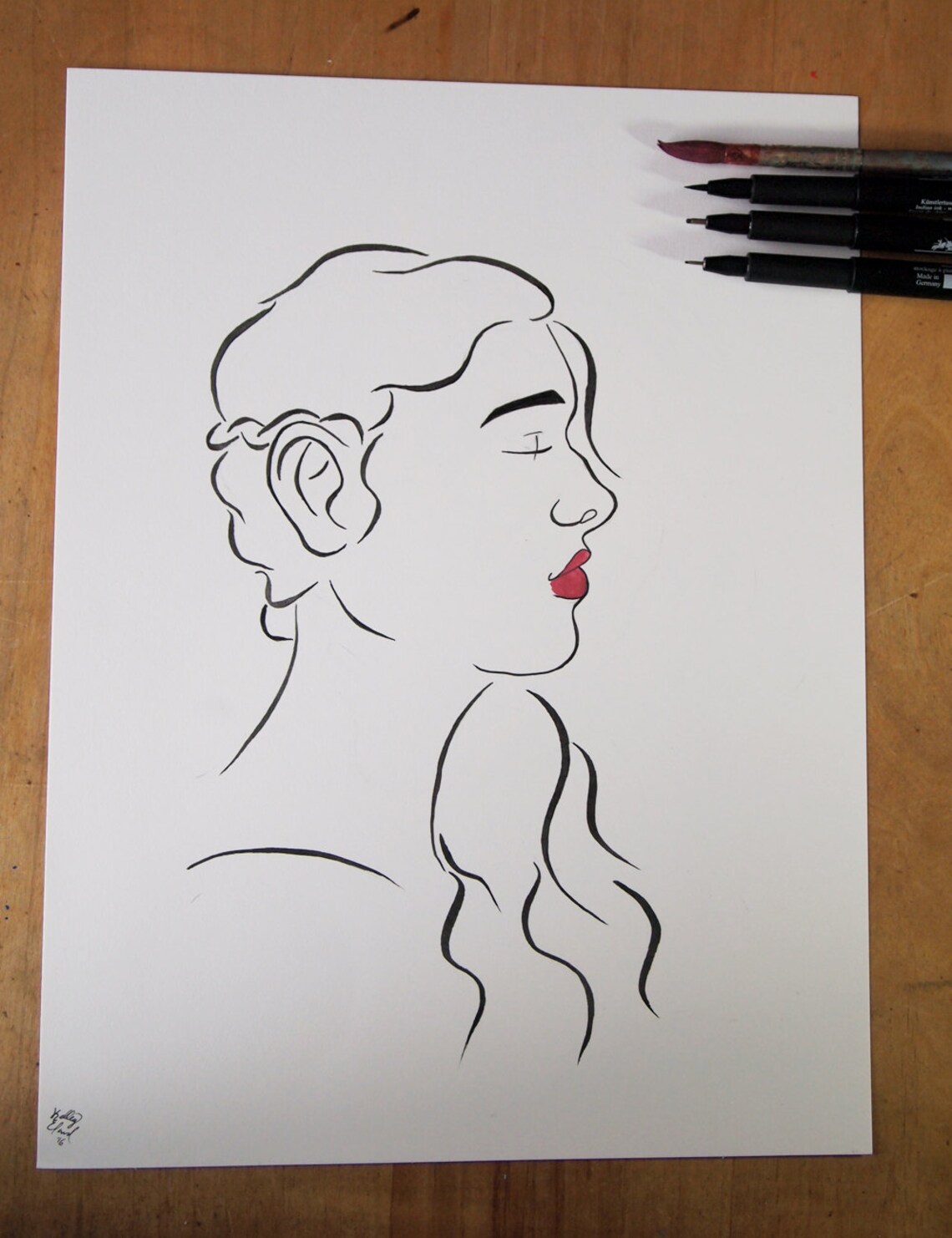 Minimalist Art Woman's Face // Minimalist Line Art // | Etsy