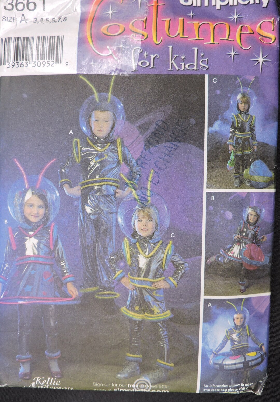 Space Traveler Alien Martian Jetsons Halloween Simplicity 3661 Pattern ...