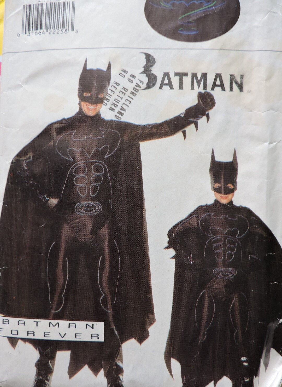 Batman Forever Costume W/ Hood Halloween Stage Play Butterick 4172 ...