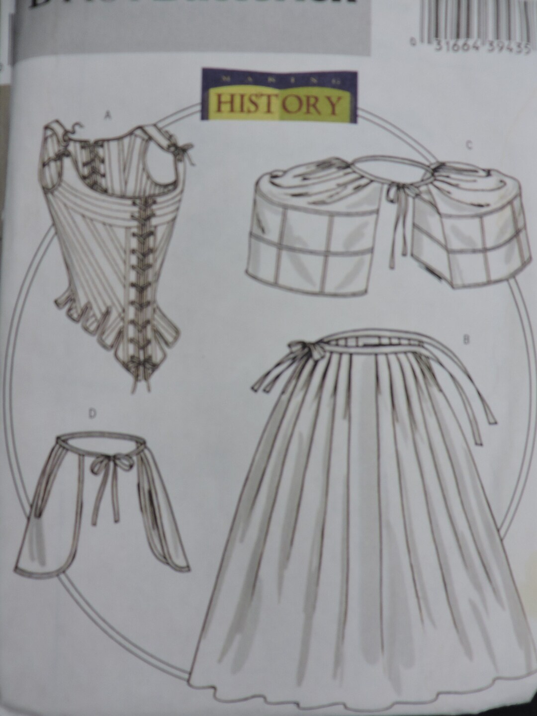 Historical Underpinnings Stays Petticoat Pockets Hoops Butterick 4484 ...