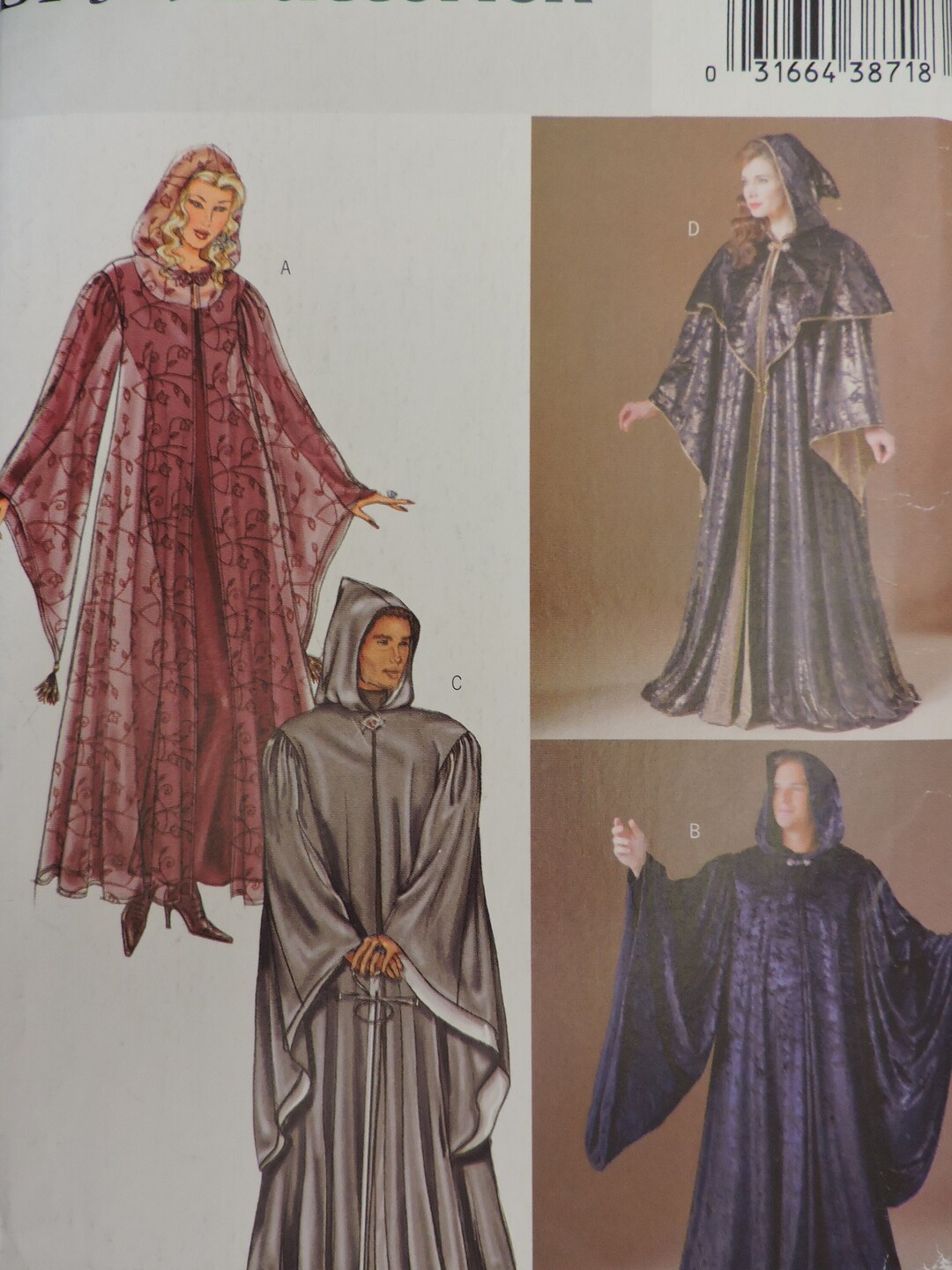 Adult Unisex Robe Loose Fitting Robes Hood Stage Play Steam Punk ...