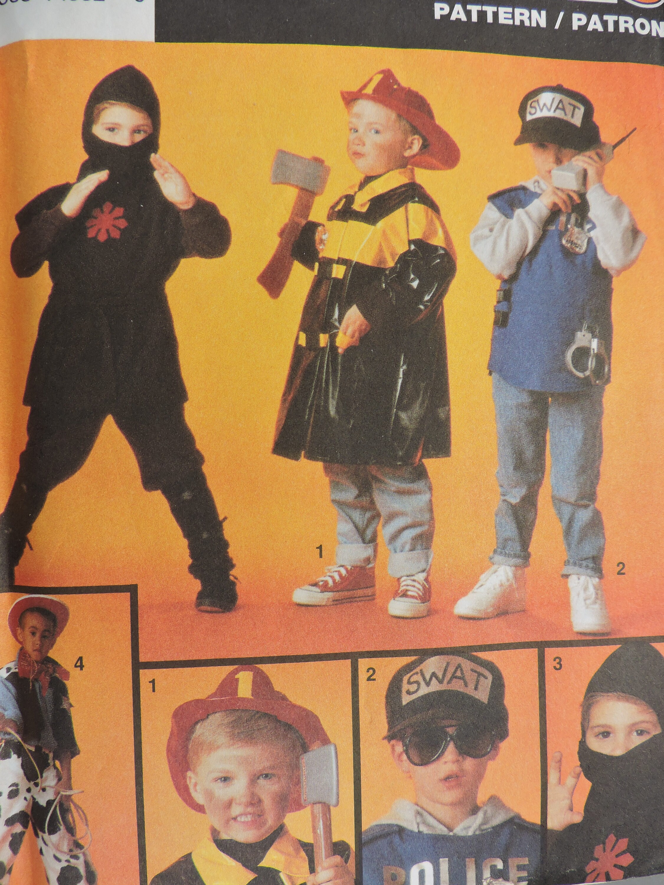 Fire Fighter Police Cowboy Ninja Swat Team Costumes Outfits Unisex ...