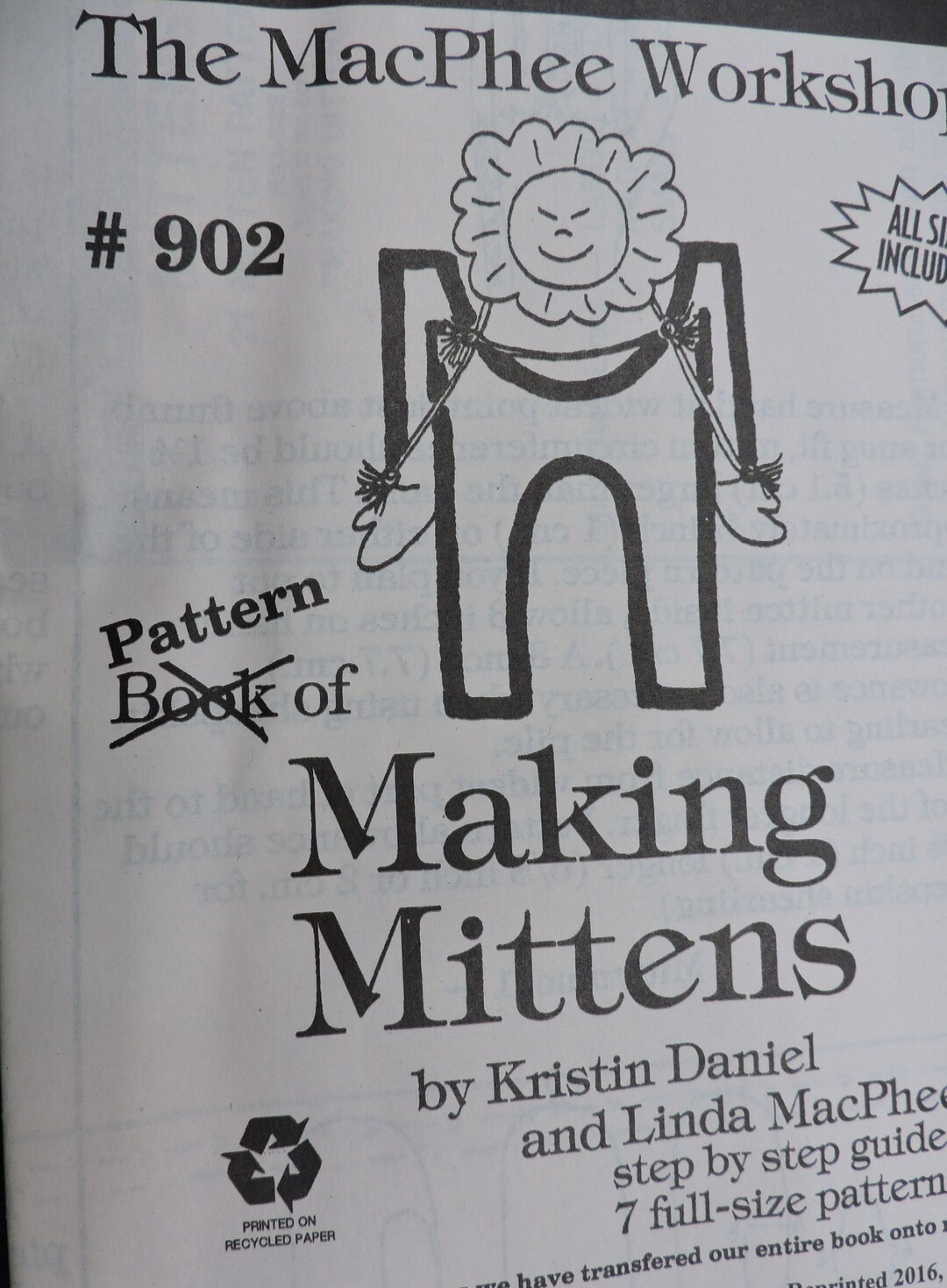 Making Mittens 7 Full Size Step Patterns Gauntlet Cuff Mitts Fabric ...