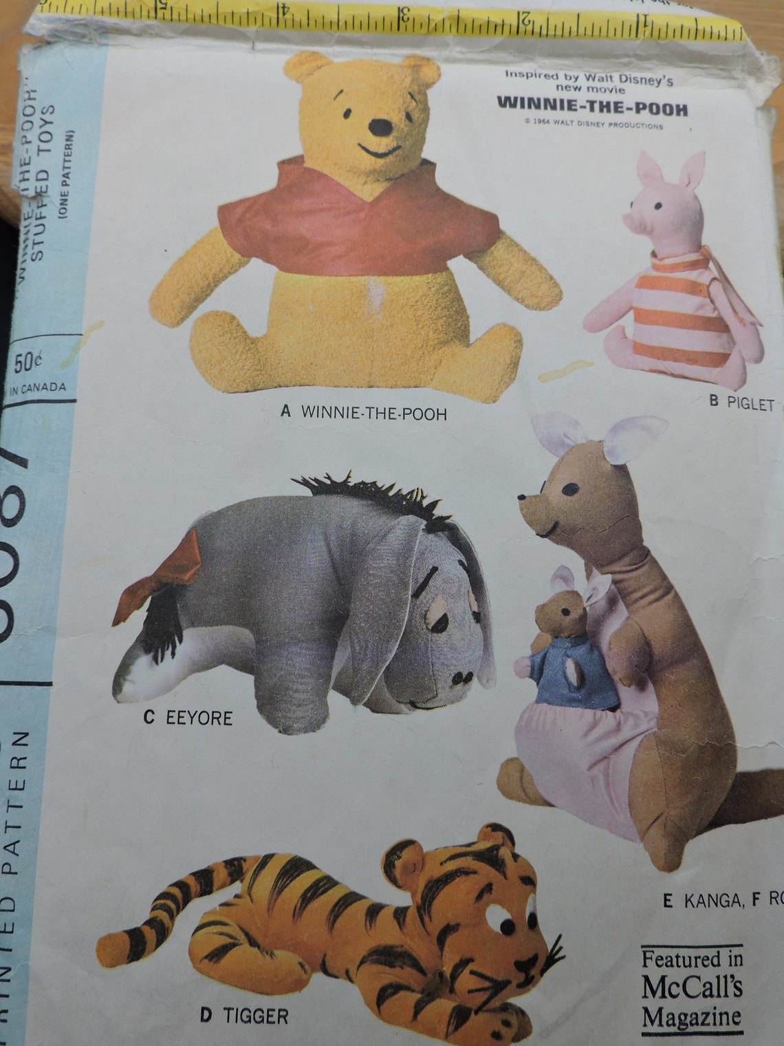 Winnie the Pooh Eeyore Piglet Tigger Kanga and Roo Stuffed Toy Sewing ...