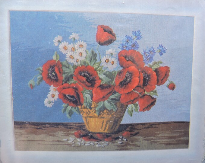 Basket of Poppies Poppy Spray Floral Chart Jean Mcintosh Petit Point ...