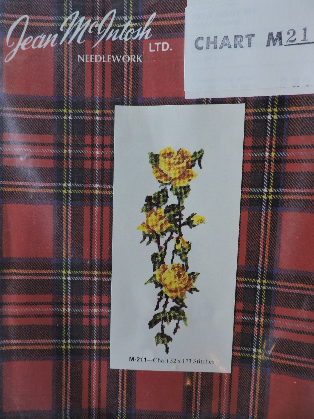 Jean Mcintosh Long Stemmed Yellow Roses Petit Point Needlepoint Chart ...