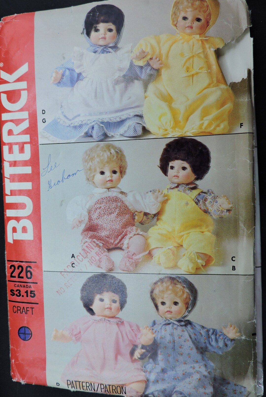 Vintage 16 Doll Clothes Outfits Wardrobe Butterick 226 / 4144 Doll ...