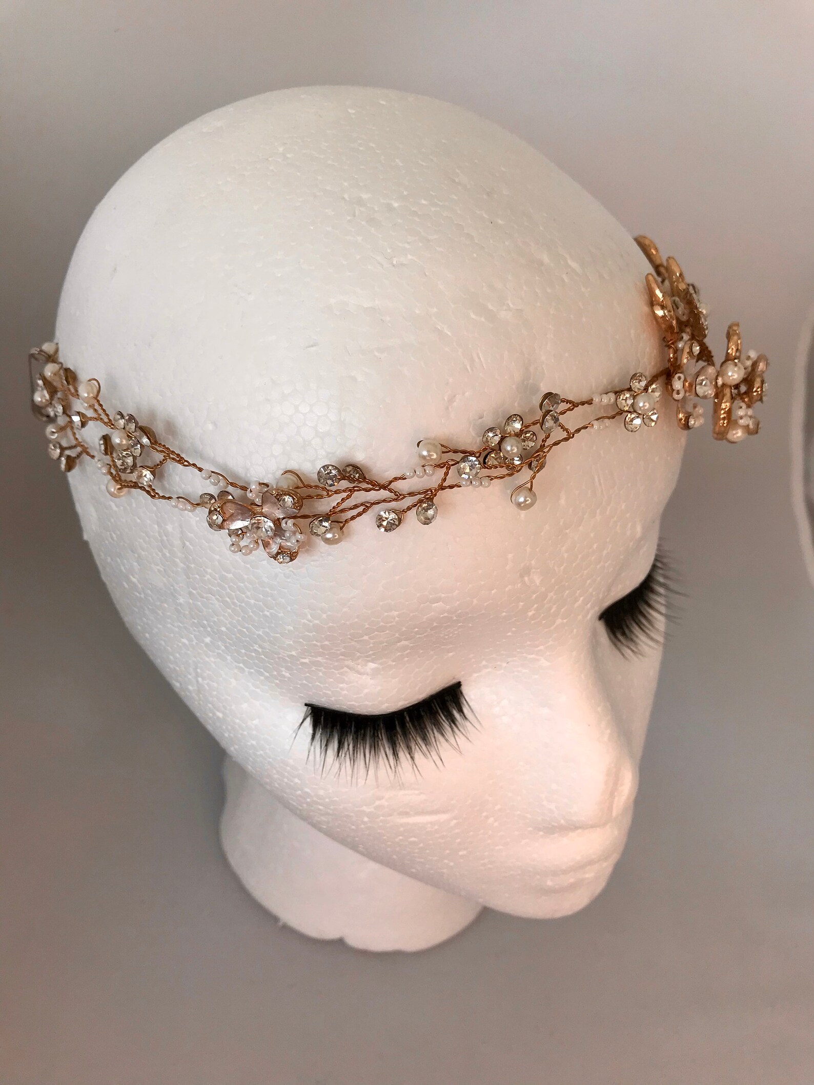 Bridal Tiara, Crown, Head Band. Flexible and Lightweight. With Crystals ...