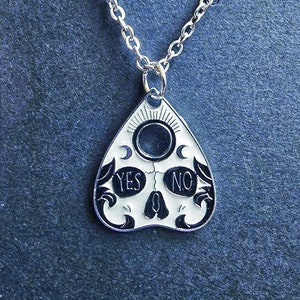Planchette Skull Necklace, Magical Jewelry, Macabre Style Enamel ...
