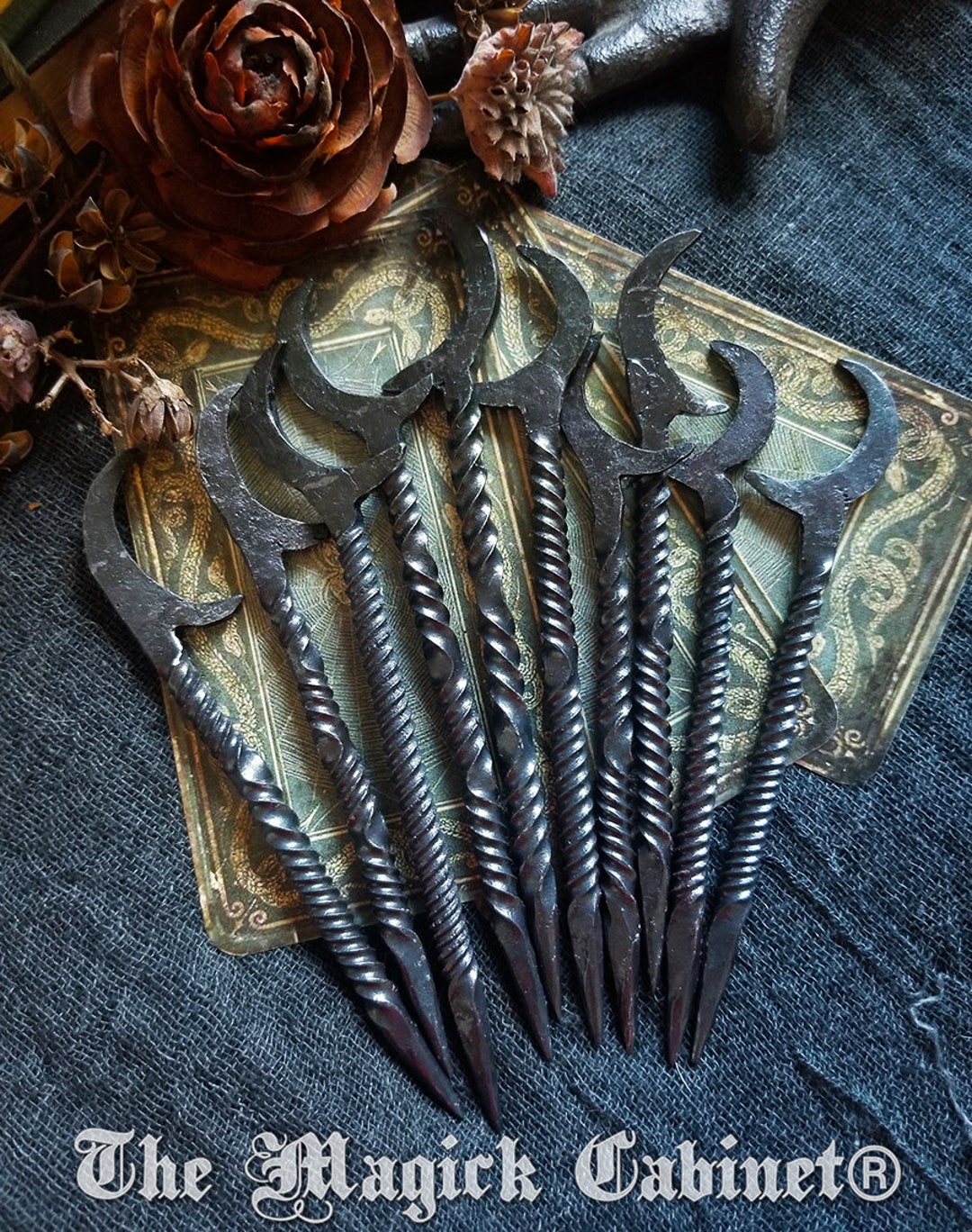 Twisted Hand Forged Fancy Iron Candle Scribe, Crescent Moon Scribe ...