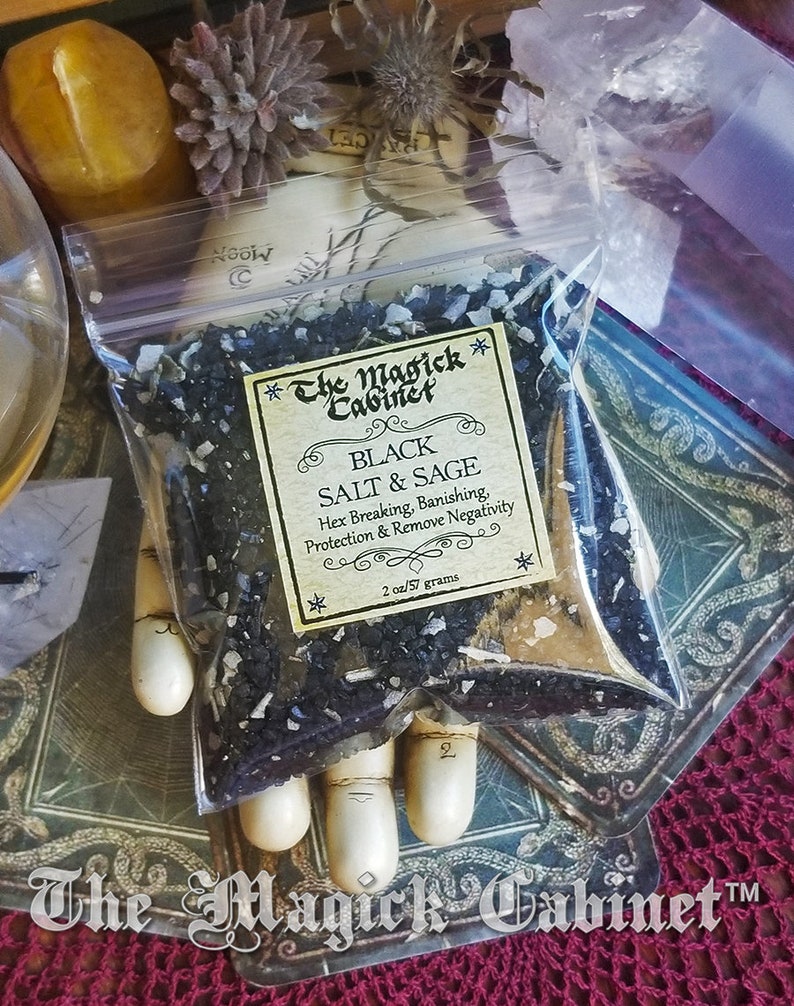 Witches Black Salt With Sage Witchcraft Herbs and Wicca - Etsy