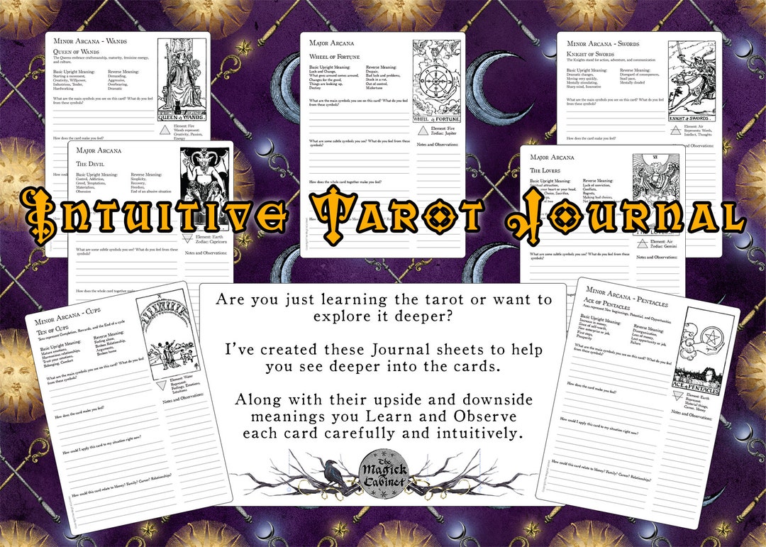 Tarot Worksheets for the Intuitive Soul, Learn the Tarot by Feeling ...