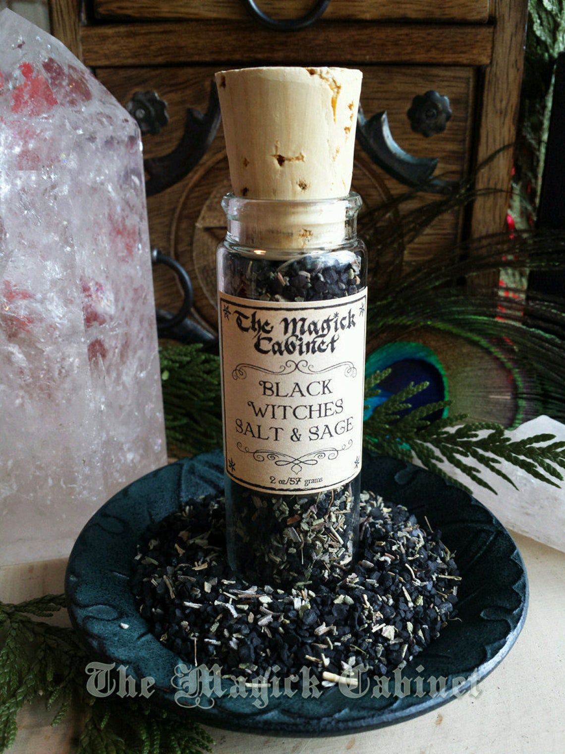 Witches Black Salt with Sage Witchcraft Herbs and Wicca | Etsy