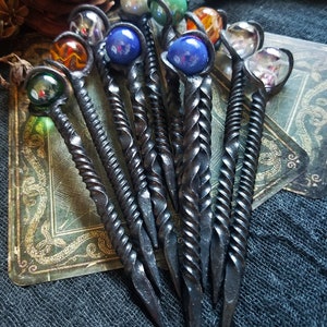 Twisted Hand Forged Fancy Iron Candle Scribe, Crystal Ball, Witches ...