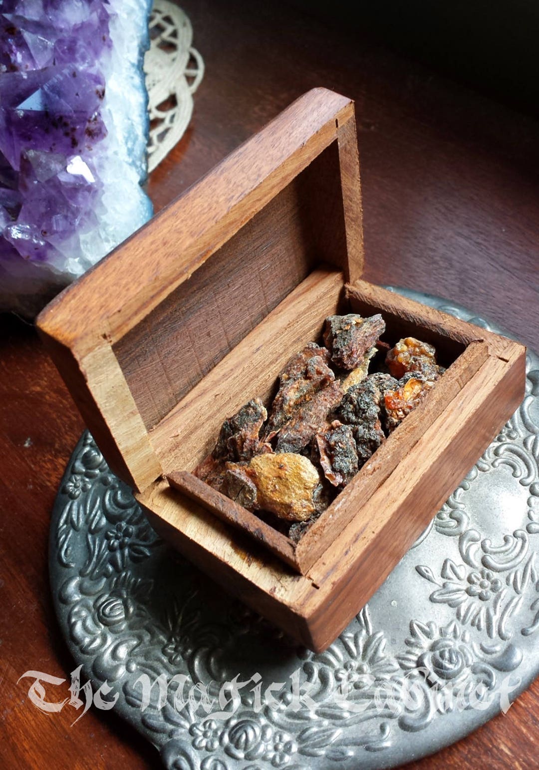 Sweet Mystic Myrrh Incense in a Wooden Box, Natural Resin Incense for ...