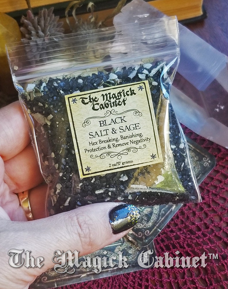 Witches Black Salt With Sage Witchcraft Herbs and Wicca - Etsy