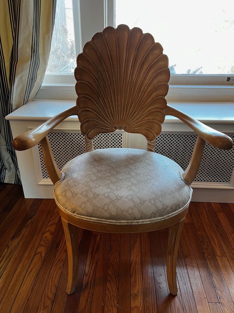 Mid 20th Century Vintage Italian Hand Carved Shell Grotto Chair - Etsy