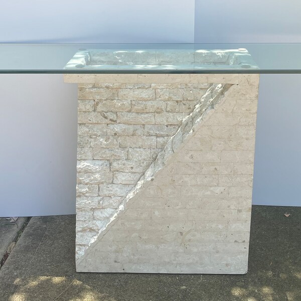 Stone and Glass Coffee Table - Etsy