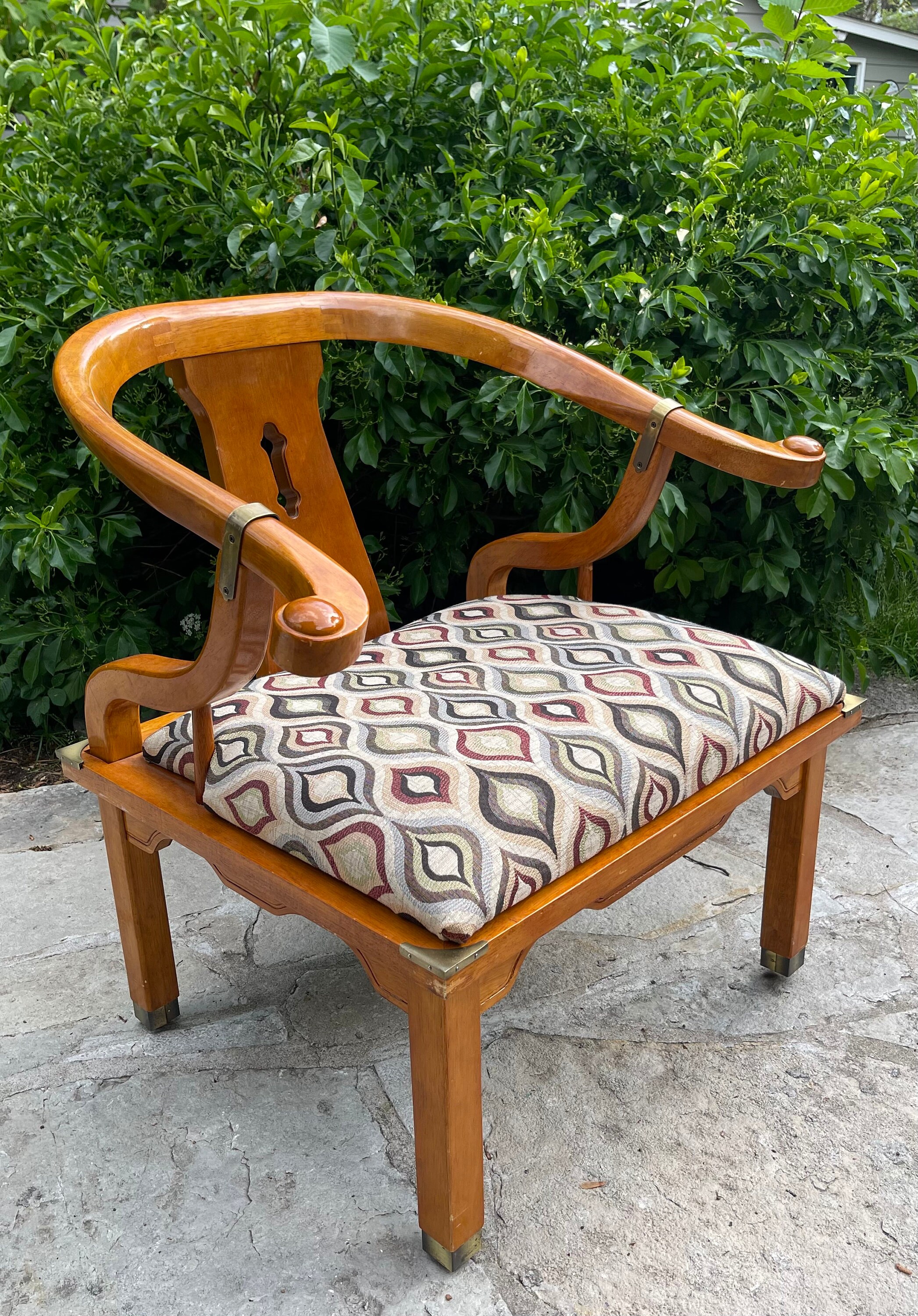 1960s James Mont Style Asian Chinoiserie Ming Horseshoe Chair by ...