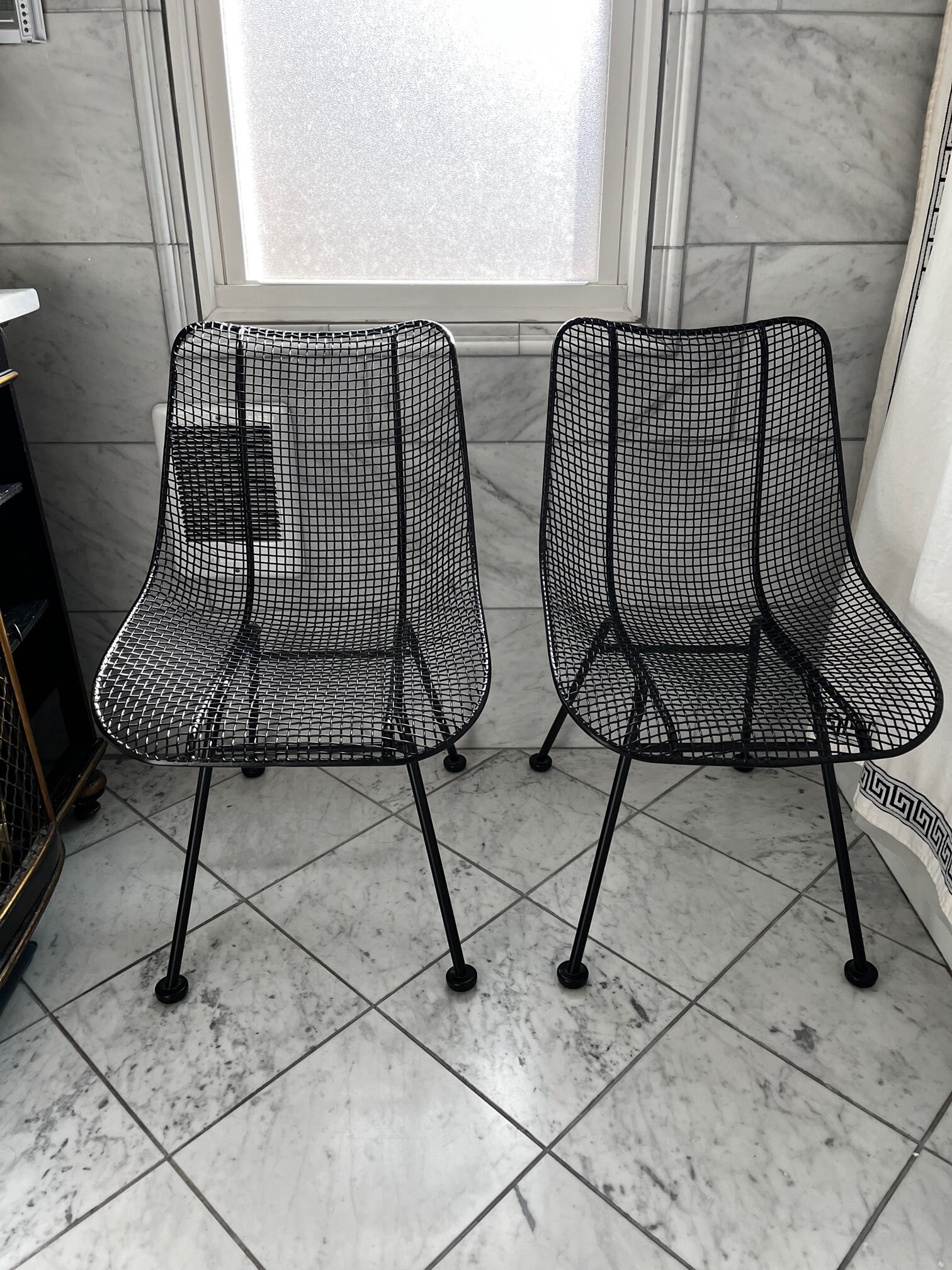 Woodard MCM 'sculptura' Wrought Iron Patio Dining Chairs a Pair - Etsy