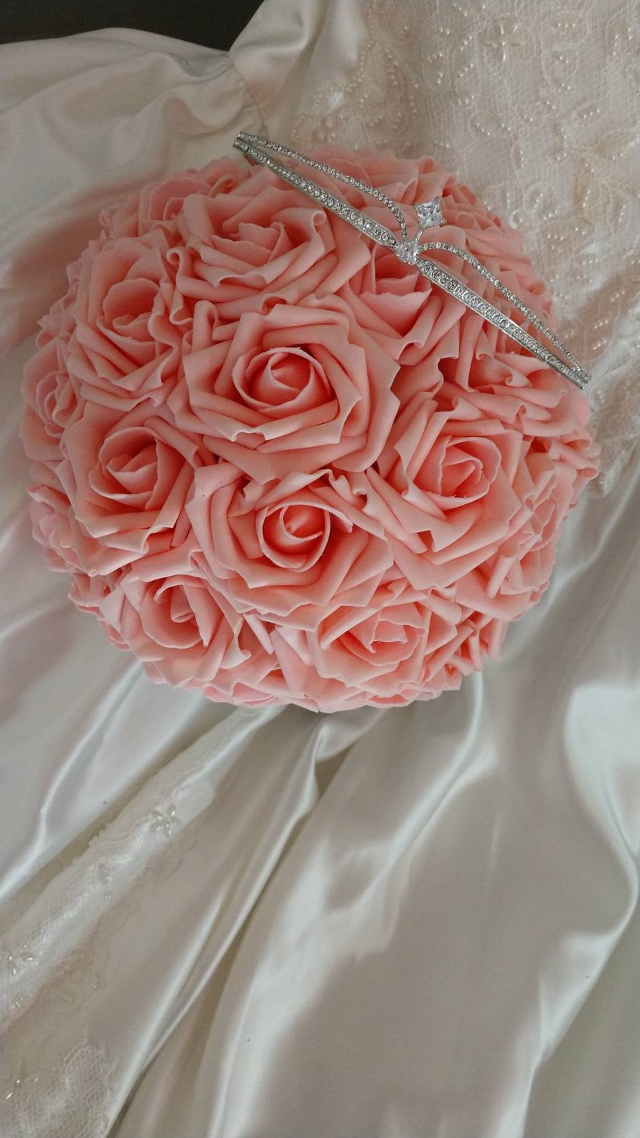 Soft Pink Rose Bouquet perfect for Weddings, Communion, Quinceañera