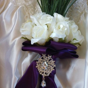 Lovely Lavender and White Rose Bridal or Bridesmaids Bouquet - Etsy