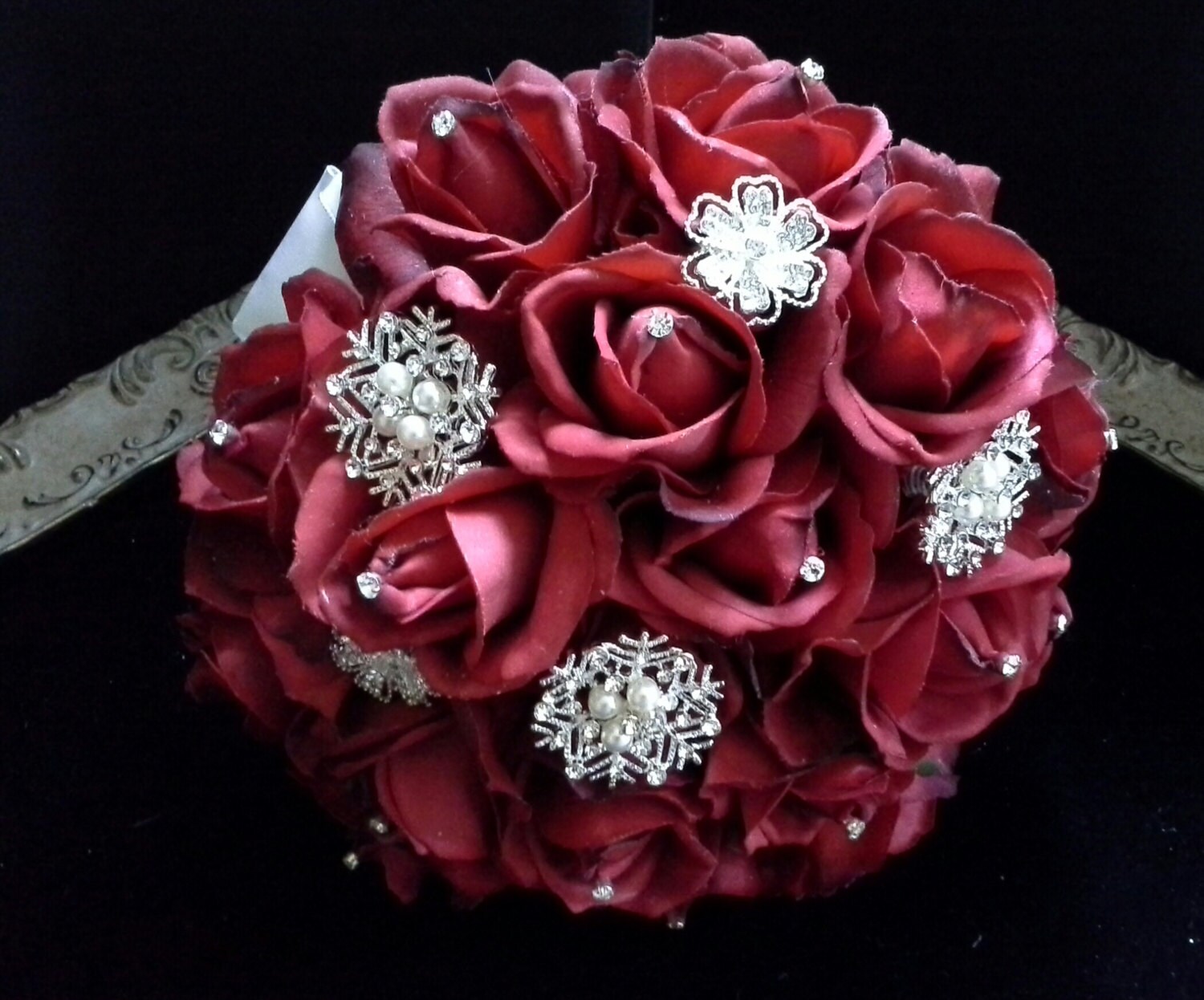 Red Rose Brooch Bouquet