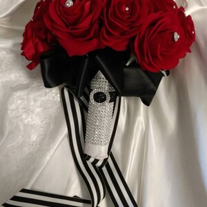 Red & Black Bridal Bouquet - Etsy