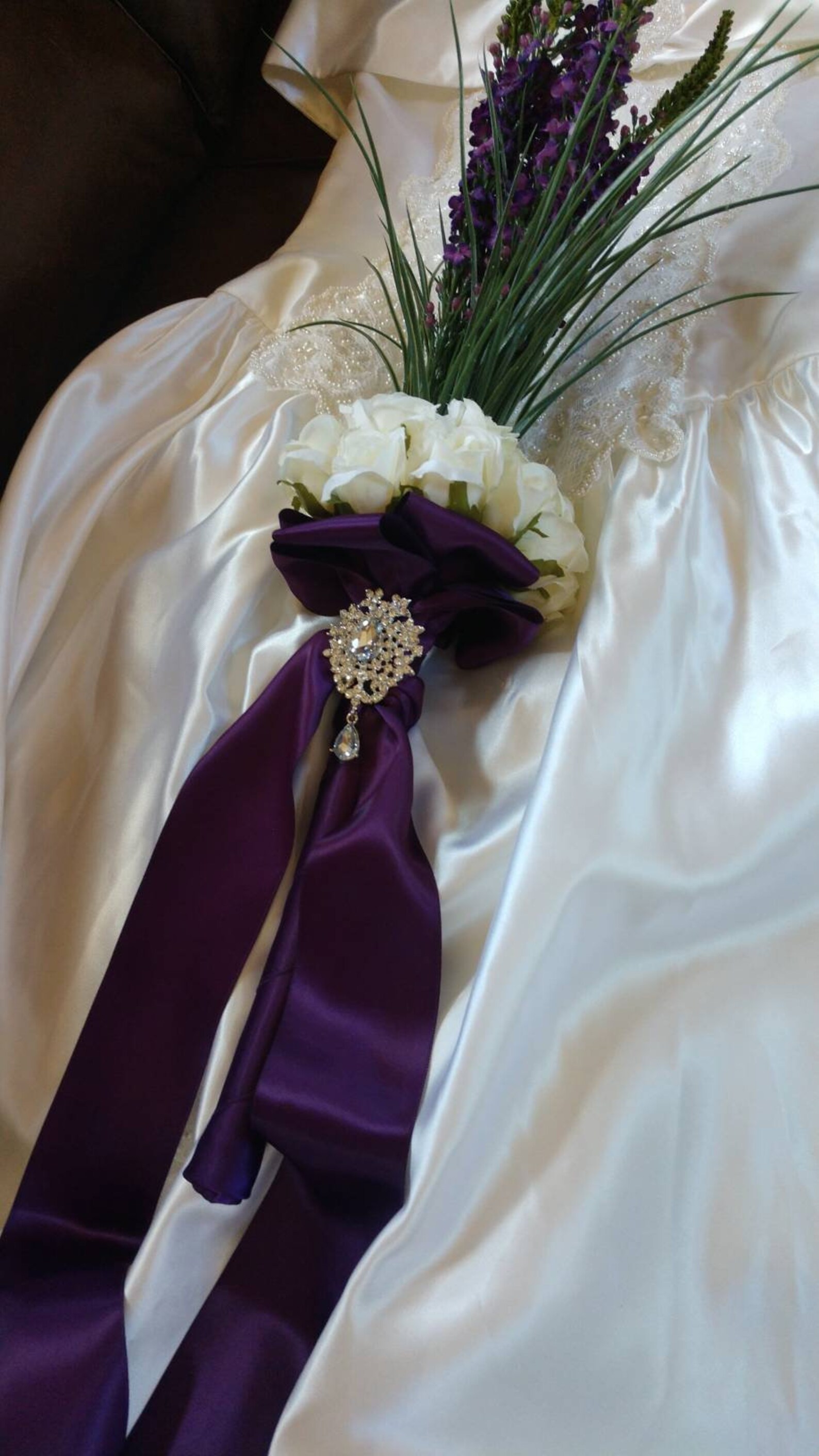 Lovely Lavender and White Rose Bridal or Bridesmaids Bouquet | Etsy