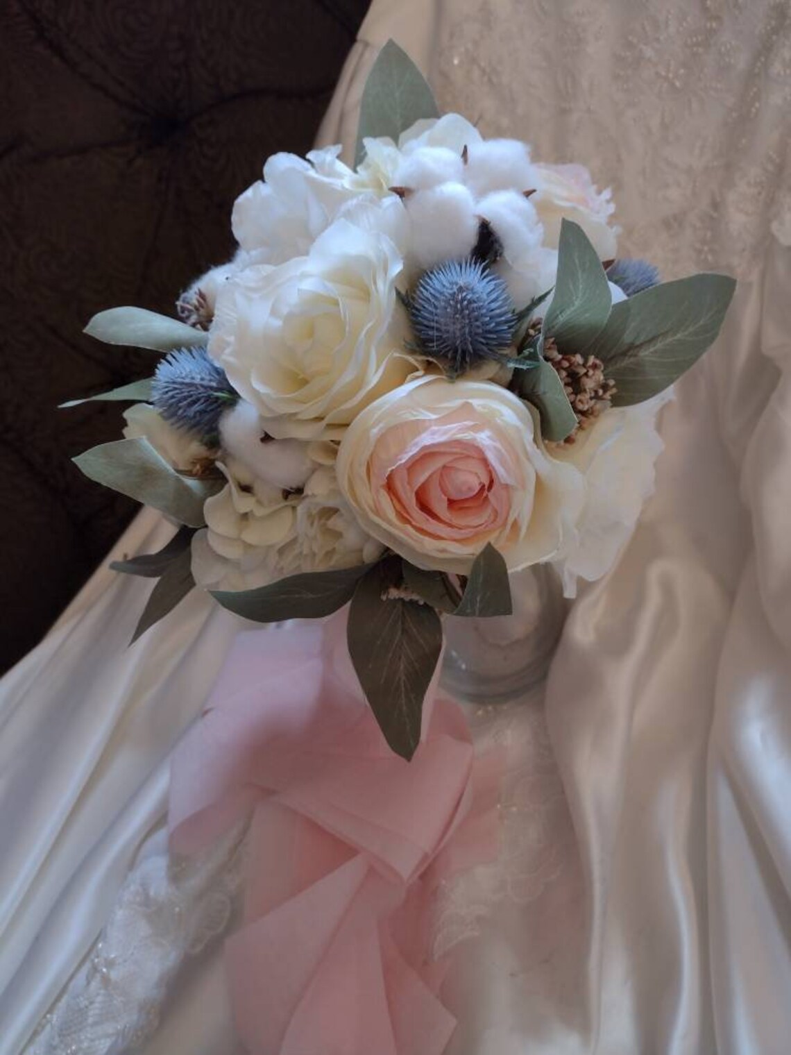 Soft and Romantic Creamy White and Pale Pink Roses Bouquet - Etsy