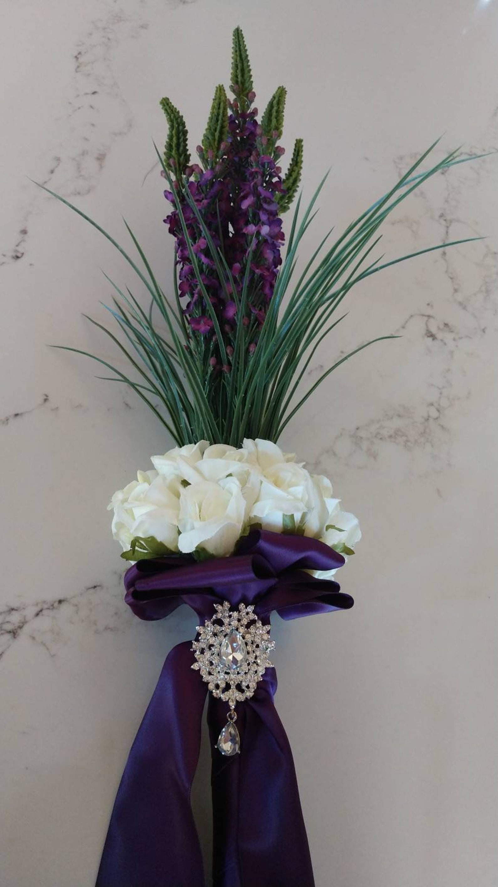 Lovely Lavender and White Rose Bridal or Bridesmaids Bouquet | Etsy