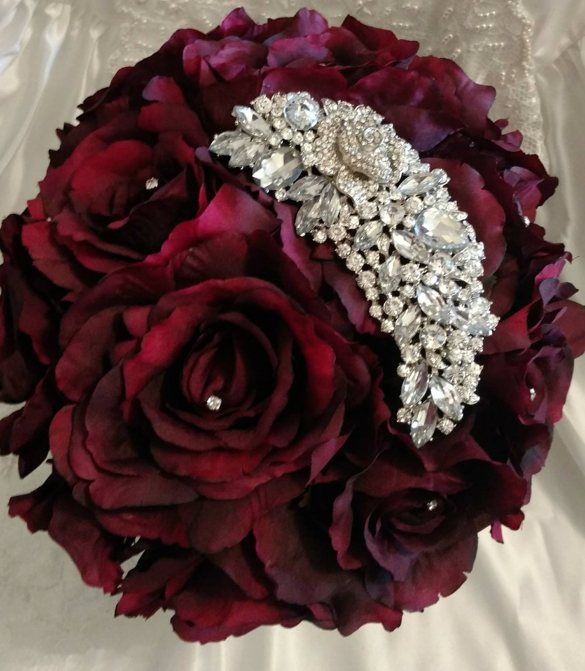 Romantic Burgundy Rose Bouquet - Etsy