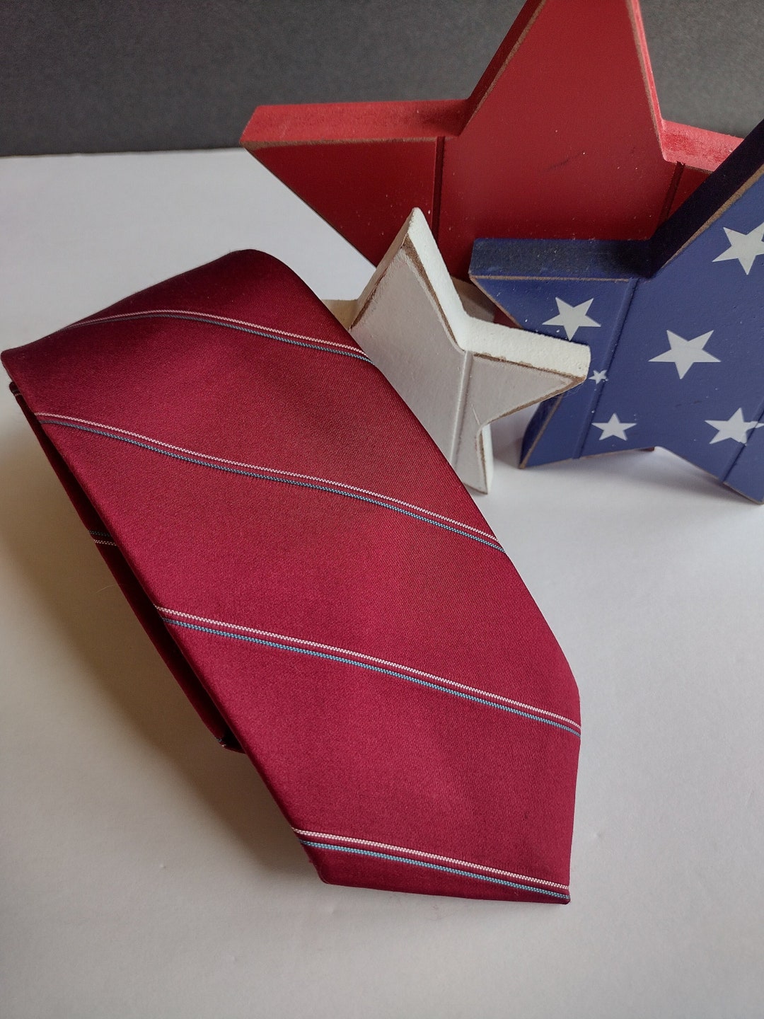 Vintage Austin Manor USA Red, White & Blue Repp Tie. Polyester Blend - Etsy