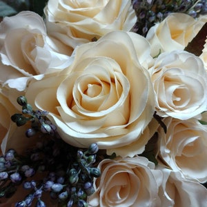 Lovely Ivory Rose Bouquet and Boutonnière - Etsy