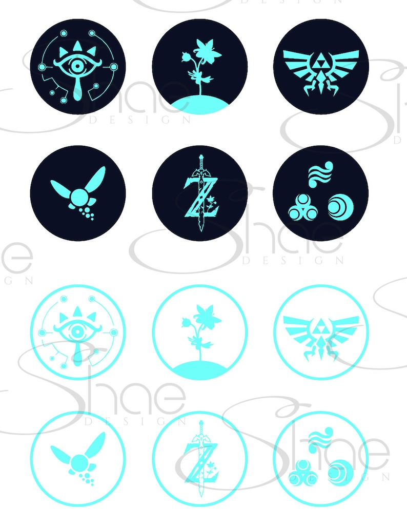 Legend of Zelda, Breath of the Wild Digital Download Cupcake Toppers ...